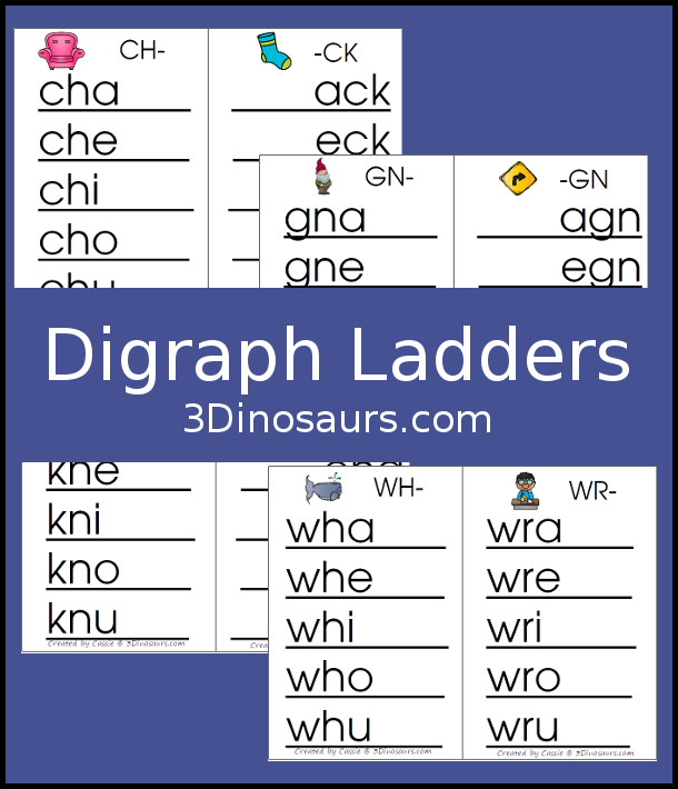 Hands-On Learning With Digraph Word Ladders – 3 Dinosaurs