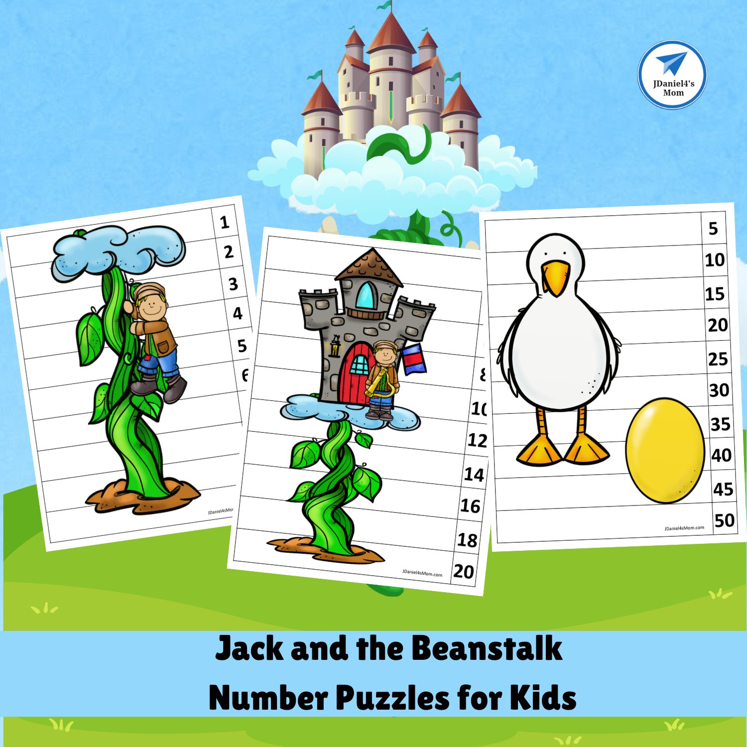 5 Free Jack and the Beanstalk Printables – 3 Dinosaurs
