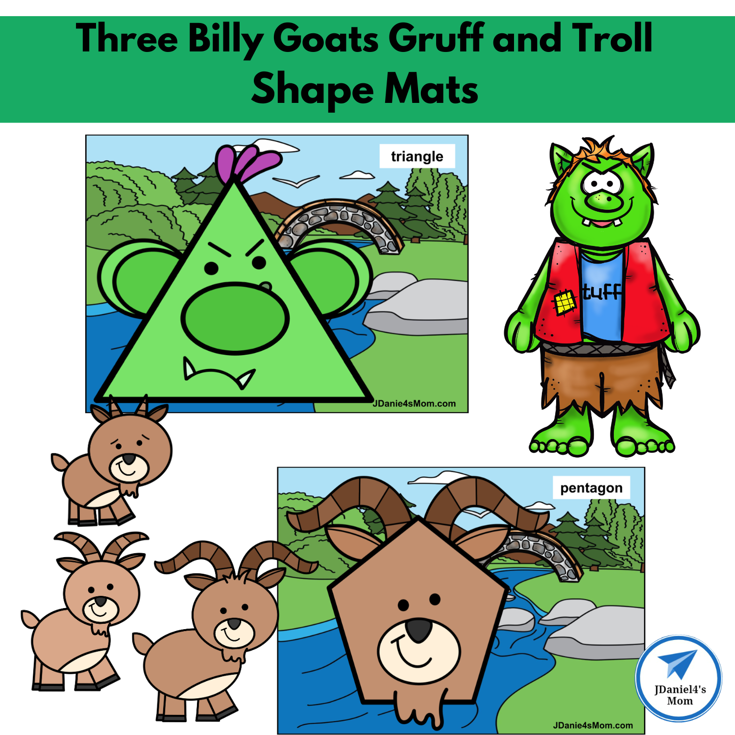 5 Day of Free Three Billy Goats Gruff Printables – 3 Dinosaurs